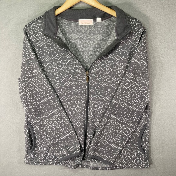 stan herman | Sweaters | Stan Herman Womens Large Gray Full Zip Up Knit ...